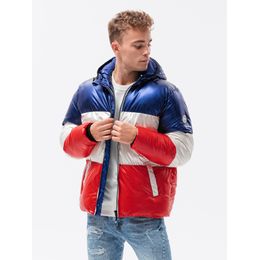 Ombre Winterjacke Herren Gr&ouml;&szlig;e S dunkelblau / rot / wei&szlig;
