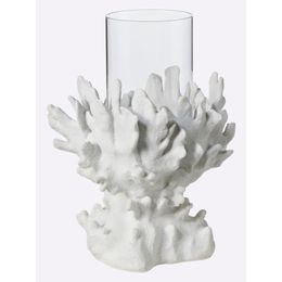 HEINE HOME Windlicht, Wei&szlig;, Gr. H/B/T ca. 28,5/20/20 cm, Deko-Artikel, Material: Polyresin