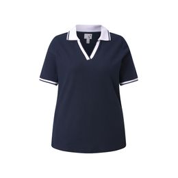 Ulla Popken Poloshirt Damen Gr&ouml;&szlig;e XXL/XXXL marine / wei&szlig;