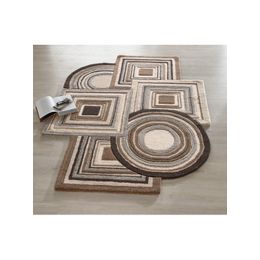 HEINE HOME Teppich, Braun, Gr. 60x90 cm - rechteckig, Teppiche, Material: Schurwolle