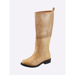 Heine Damen Stiefel, Braun, Gr. 36, Stiefel, Material: Synthetik