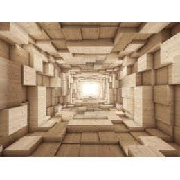 Fototapete papermoon "Abstrakt 3D Effekt", bunt, B:5m L:2,8m, Vlies, Tapeten