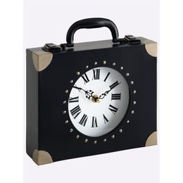 HEINE HOME Tischuhr, Schwarz, Gr. H/B/T ca. 20/23/7,5 cm, Deko-Artikel, Material: Metall