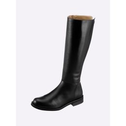 Heine Damen Stiefel, Schwarz, Gr. 40, Stiefel, Material: Rindsleder