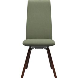 Polsterstuhl stressless "Laurel", gr&uuml;n (gr&uuml;n dinamica, walnuss), B:49cm H:105cm T:60cm, Microfaser DINAMICA (88% Polyester, 12% Polyurethan), St&uuml;hle, Polsterstuhl, High Back, Gr&ouml;&szlig;e M, mit schr&auml;ggestellten Beinen in Walnuss