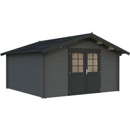 Gartenhaus Palmako "Lotta", dunkelgrau, anthrazit, ohne Fu&szlig;boden, ohne Dacheindeckung, Massivholz, Gartenh&auml;user, Gartenhaus, verschiedene Farben