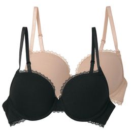 Gina Benotti 2 Damen B&uuml;gel-BHs mit Spitze