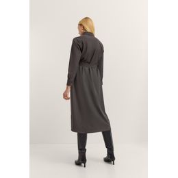 Bugatti Damen Blusenkleid "Stretch-Mix"280, dunkelgrau, Gr. 36, unifarben, 64% Polyester, 34% Viskose, 2% Elasthan, Kleider, mit Bindegurt und