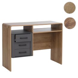 Mendler Schreibtisch HWC-P43, B&uuml;rotisch Computertisch, 3 Schubladen MDF 75x100x40cm ~ Variantenangebot 139804