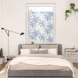 Fensterfolie LICHTBLICK ORIGINAL "Fensterfolie selbstklebend, Sichtschutz, Blueprint Palms - Blau", blau, B:100cm L:130cm, Polyvinylchlorid (PVC), Fensterfolien
