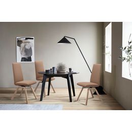 Polsterstuhl stressless "Laurel", braun (almond paloma, schwarz), B:49cm H:105cm T:60cm, Leder PALOMA: PALOMA ist ein durchgef&auml;rbtes Semianilin-M&ouml;belleder mit nat&uuml;rlicher Narbung., St&uuml;hle, Polsterstuhl, High Back, Gr&ouml;&szlig;e L, mit schr&auml;ggestellten Beinen in Schwarz