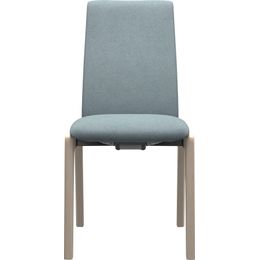 Polsterstuhl stressless "Laurel", blau (aqua dinamica, eiche gekalkt), B:57cm H:92cm T:59cm, Microfaser DINAMICA (88% Polyester, 12% Polyurethan), St&uuml;hle, Polsterstuhl, Low Back, Gr&ouml;&szlig;e M, mit abgerundeten Beinen in Eiche gekalkt