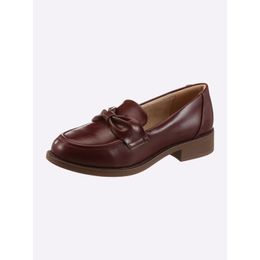 Heine Damen Slipper, Rot, Gr. 41, Mokassins & Slippers, Material: Synthetik