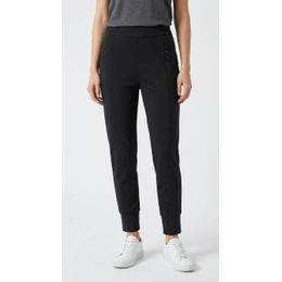 MAC Damen Stoffhose "HARMONY 2.3 zip"schwarz, Gr. 44, unifarben, Jersey, Obermaterial: 92% Polyester, 8% Elasthan, Hosen, Sommerhose mit elastischem