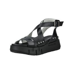 Plateausandaletten Nero Giardini "Nero Giardini Sandalen Leder", Damen, Gr. 38, schwarz, Leder, Schuhe