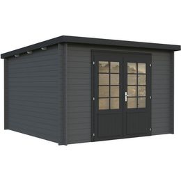 Gartenhaus Palmako "Ella", dunkelgrau, anthrazit, ohne Fu&szlig;boden, ohne Dacheindeckung, Massivholz, Gartenh&auml;user, Gartenhaus, verschiedene Farben