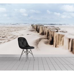 Fototapete queence "Sylt", beige (natur), B:360m H:250m, Vinyl, Tapeten, Wandpaneele, selbstklebend, Tapete, Sticker, Wanddeko, XXL-Fotomotiv