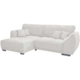 Wohnlandschaft Home Affaire "248 II, Breite 288 cm", wei&szlig;, Cord, Recamiere beidseitigmontierbar, 92% Polyester, 8% Nylon, Sofas, Wohnlandschaft, inkl. Bettfunktion und Bettkasten