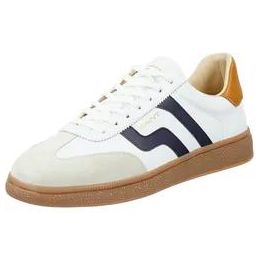 Sneaker Gant "Cuzmo", Herren, Gr. 43, wei&szlig;, marine, Leder, Veloursleder, Schuhe Sneaker, Retro Sneaker, Schn&uuml;rschuh mit Lederinnensohle