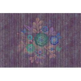 Livingwalls Fototapete LIVING WALLS "Walls by Patel Spray Bouquet 1", blau (lila), B:4m L:2,7m, Vlies, Tapeten, Vlies, Wand, Schr&auml;ge