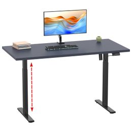 Schreibtisch Vcm "Schreibtisch h&ouml;henverstellbar Lona 110x80", schwarz (schwarz, anthrazit), B:110cm T:80cm, Tische, Schreibtisch
