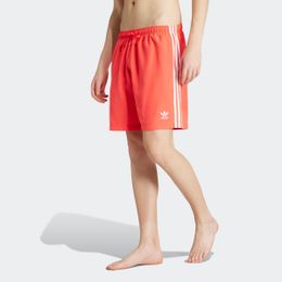 Herren Badeshorts "ADICOLOR 3-STREIFEN, 20 ZENTIMETER", rot, Gr. XXXL, adidas Performance, Obermaterial: 100% Polyester, Badehosen