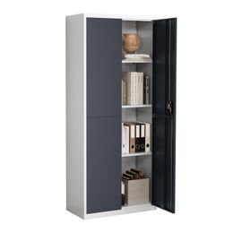 Aktenschrank Vcm "B&uuml;roschrank Stahlschrank abschlie&szlig;bar Malivo 4fach", schwarz (wei&szlig;, anthrazit), B:80cm T:40cm, Obermaterial: 100% Metall MT., Schr&auml;nke