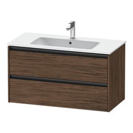 Duravit Waschtischunterschrank Ketho.2 101x48cm, Nussb dkl., 2 Schub., wandh&auml;ngend (K25264021210000)