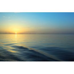Fototapete papermoon "Sonnenaufgang vom Bootsdeck", bunt, B:3,5m L:2,6m, Vlies, Tapeten