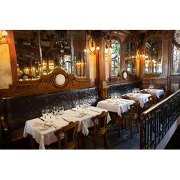 Fototapete papermoon "Vintage Restaurant", bunt, B:4,5m L:2,8m, Vlies, Tapeten