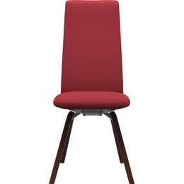Polsterstuhl stressless "Laurel", rot (berry rot dinamica, walnuss), B:49cm H:105cm T:60cm, Microfaser DINAMICA (88% Polyester, 12% Polyurethan), St&uuml;hle, Polsterstuhl, High Back, Gr&ouml;&szlig;e M, mit schr&auml;ggestellten Beinen in Walnuss