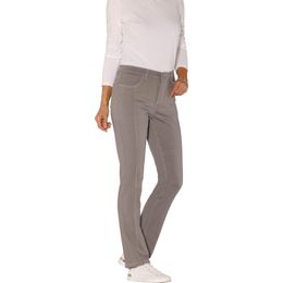 Damen Jeans mit streckender Biese taupe, Gr&ouml;&szlig;e 52