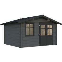 Gartenhaus Palmako "Klara", grau (dunkelgrau, anthrazit), ohne Fu&szlig;boden, ohne Dacheindeckung, Massivholz, Gartenh&auml;user, Gartenhaus, verschiedene Farben