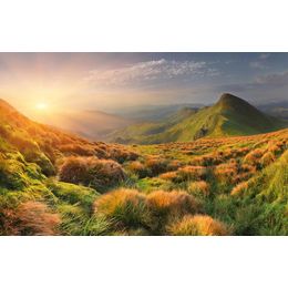 Fototapete papermoon "Berg Sonnenaufgang", bunt, B:4m L:2,6m, Vlies, Tapeten