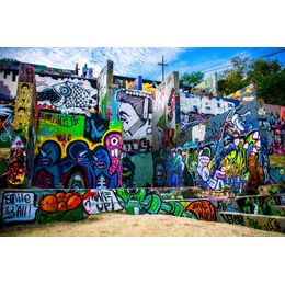Fototapete papermoon "Graffiti", bunt, B:3,5m L:2,6m, Vlies, Tapeten
