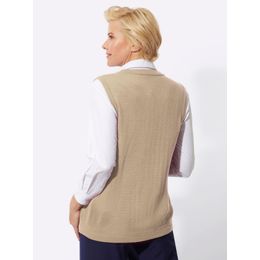 CLASSIC Damen Strickweste, beige, Gr. 40, unifarben, 100% Polyacryl, Westen