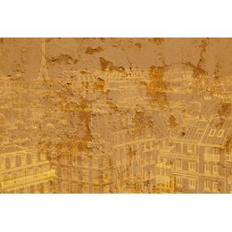 Fototapete ARCHITECTS PAPER "Atelier 47 View of Paris 1", gelb (dunkelgelb, hellgelb), B:4m L:2,7m, Vlies, Tapeten, Vlies, Wand, Schr&auml;ge, Decke