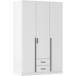 Dreht&uuml;renschrank Rauch "Kleiderschrank Garderobe GAMMA Breiten 91/136/181/226/271/315/360 cm", alpinwei&szlig;, griffstangen graumetallic, B:136cm H:210cm T:54cm, Holzwerkstoff, Schr&auml;nke, Dreht&uuml;renschrank, mit Schubladen, verschiedene Griff-Varianten TOPSELLER MADE IN GERMANY