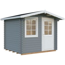 Gartenhaus Palmako "Emma", hellgrau, wei&szlig;, Fu&szlig;boden im Gartenhaus, ohne Dacheindeckung, Massivholz, Gartenh&auml;user, Gartenhaus, verschiedene Farben