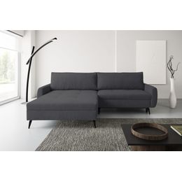 Ecksofa WERK2 "Figo inkl. Bettfunktion und Bettkasten, bequem, Breite 273cm, L-Form", grau, B:273cm H:97cm T:167cm, 92% Polyester, 8% Nylon, Sofas, Ecksofa, Moderne, teilmassive Polsterecke, Komfortpolsterung und losen Kissen