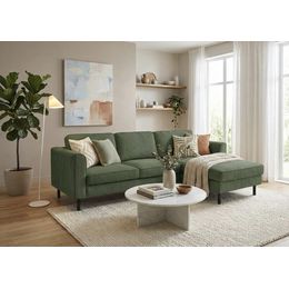 Ecksofa Home Affaire "Booster II, whlw. mit Schlaffunktion & Bettkasten, Fu&szlig; schwarz", mayfly, B:232cm H:83cm T:161cm, 88% Polyester, 12% Nylon, Sofas, Ecksofa, Recamiere beidseitig montierbar,L-Form, in Cord & Struktur LEO o. LINO