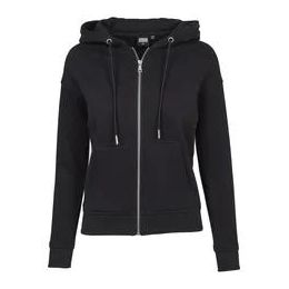 Sweatjacke Urban Classics "Urban Classics Damen Ladies Classic Zip Hoody", Damen, Gr. XS, schwarz, 63% Baumwolle, 37% Polyester, unifarben, Sweatjacken Sweatjacke