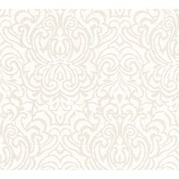 Textiltapete ARCHITECTS PAPER "Tessuto", beige (creme wei&szlig;), B:0,53m L:10,05m, Viskose, Vlies, Tapeten, Tapete Barock Tapeten Wohnzimmer Schlafzimmer K&uuml;che modern Flur Design