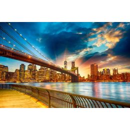 Fototapete papermoon "Manhattan Sunset", bunt, B:3,5m L:2,6m, Vlies, Tapeten