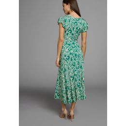 Laura Scott Damen Sommerkleid, gr&uuml;n, Gr. 38, gemustert, Single Jersey, Obermaterial: 95% Viskose, 5% Elasthan, Kleider, mit Alloverdruck & leicht