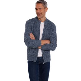Herren Strickjacke aus Melange-Strick marine-meliert, Gr&ouml;&szlig;e 50