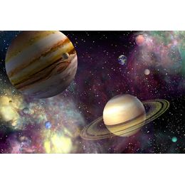 Fototapete papermoon "GALAXIE-WELTALL UNIVERSUM PLANETEN SOLAR SYSTEM STERNE", bunt, B:5m L:2,8m, Vlies, Tapeten