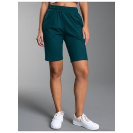 Jerseyhose TRIGEMA "TRIGEMA Bermuda aus Single-Jersey", Damen, Gr. XXL, Normalgr&ouml;&szlig;en, saphir, Single Jersey, 100% Baumwolle, Hosen Jerseyhose