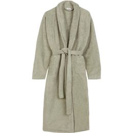 Unisex-Bademantel HIP "HIP Bathrobe uni - Blue" Gr. M, gr&uuml;n (sage gr&uuml;n), L:115cm, Walkfrottee, Hausm&auml;ntel, Schalkragen, G&uuml;rtel, Taschen, Baumwolle, Frottee, Weich