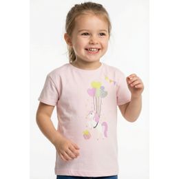 T-Shirt Blue Seven, M&auml;dchen, Gr. 98, rosa, Single Jersey, Obermaterial: 100% Baumwolle, bedruckt, unifarben, Basic normal, Rundhals, Shirts T-Shirt